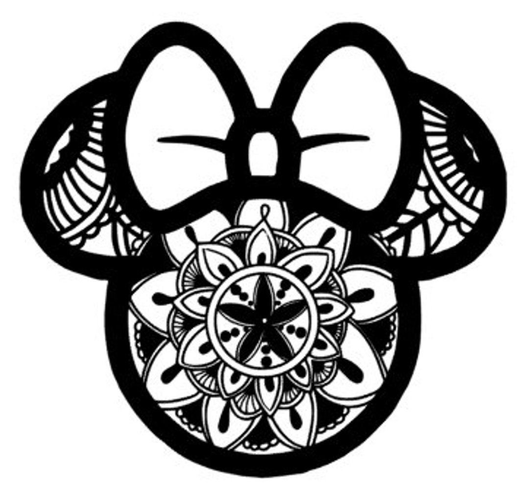 Minnie Mouse Silhouette Mandala Disney Vinyl Decal - Etsy
