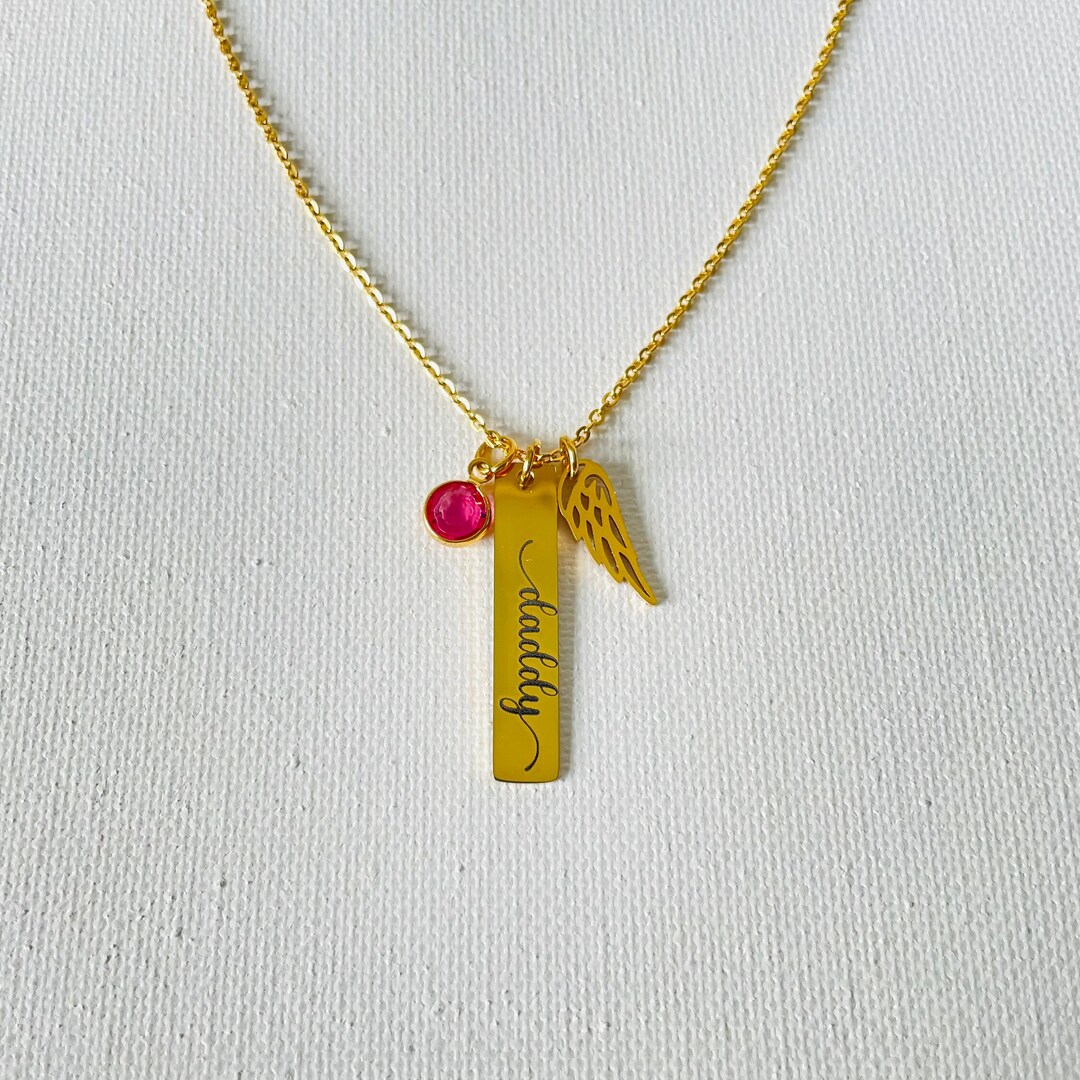 Angel Wings Necklace, Sympathy Gift, Personalized Monogram Necklaces ...