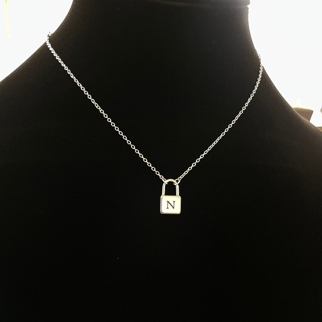 Personalized Padlock Necklace, Custom Initial Padlock Necklace, Gold ...