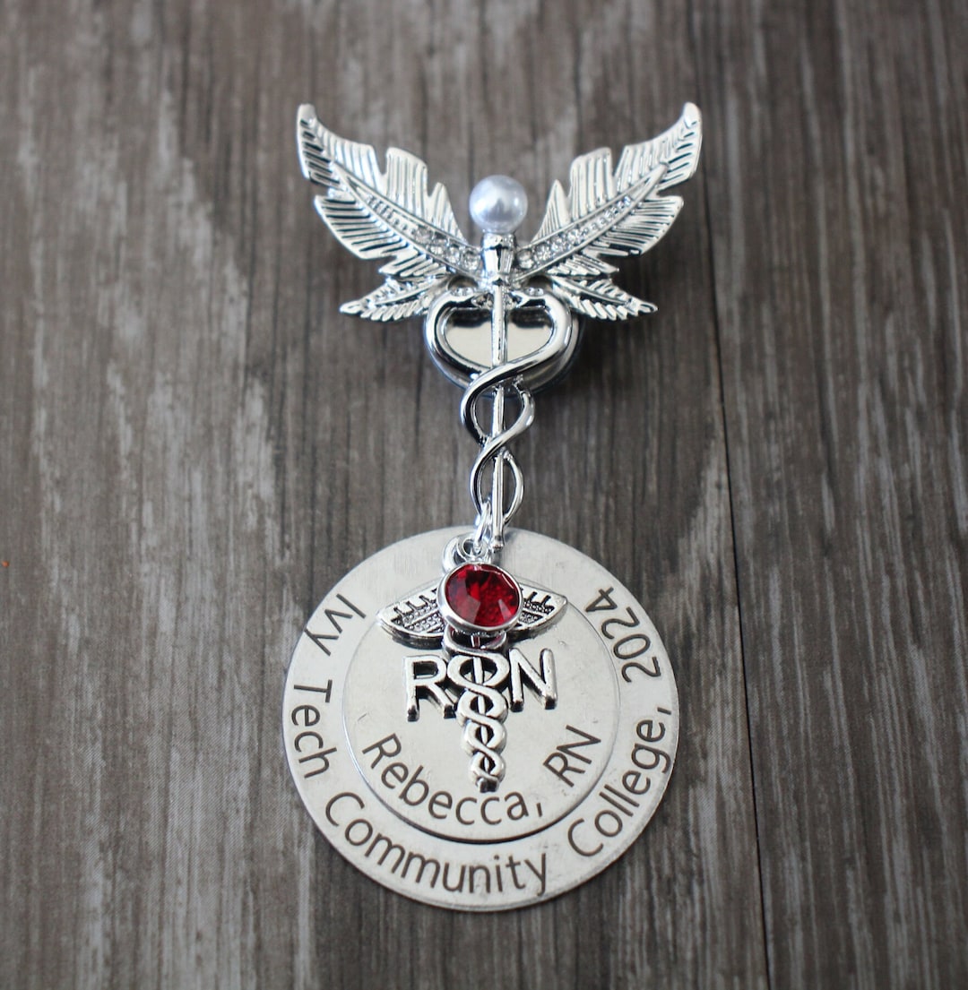 Rn/bsn/lpn/lvn Pin - Personalized Nursing Pin - Nursing Student - Pinning Ceremony - Graduation ...