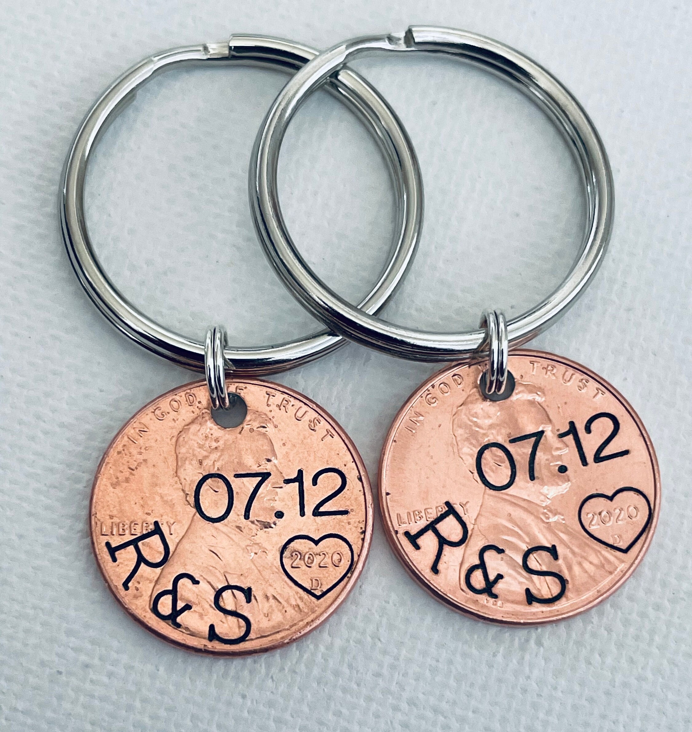 Personalized Lucky Penny Keychain Finance Anniversary - Etsy