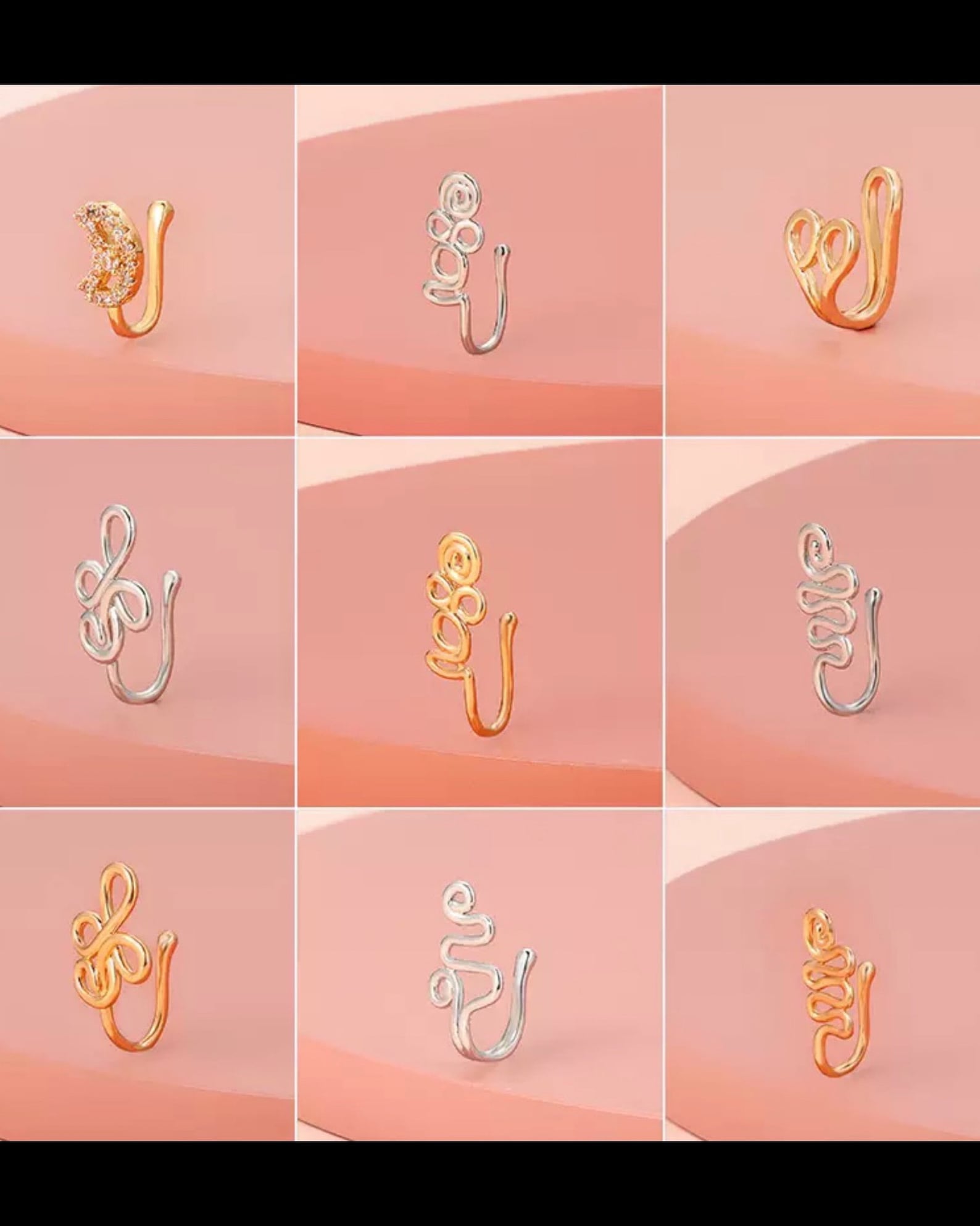 Nose Rings (3 Pieces) - Etsy