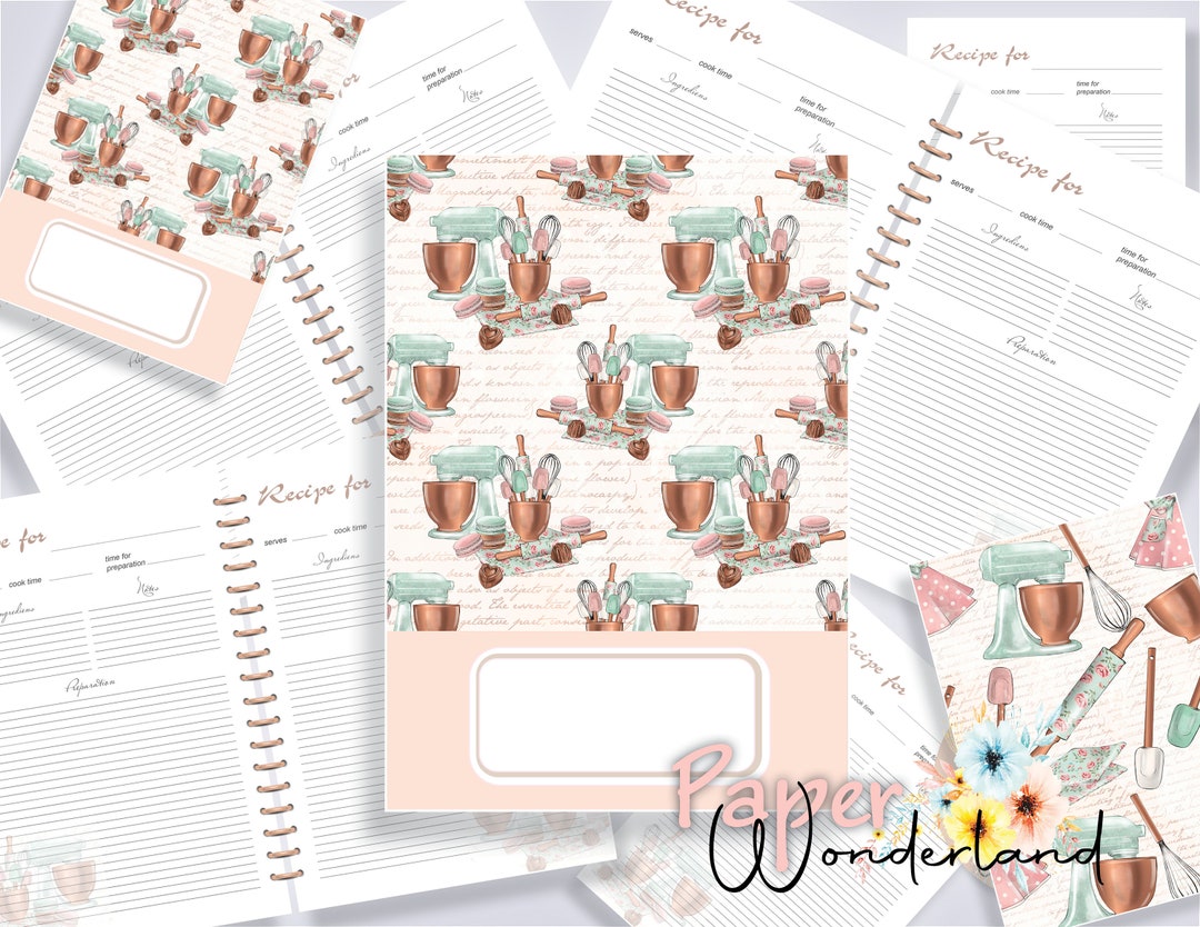 Printable Bakery Recipe Card Template: A5 Recipe Binder Pages (digital ...