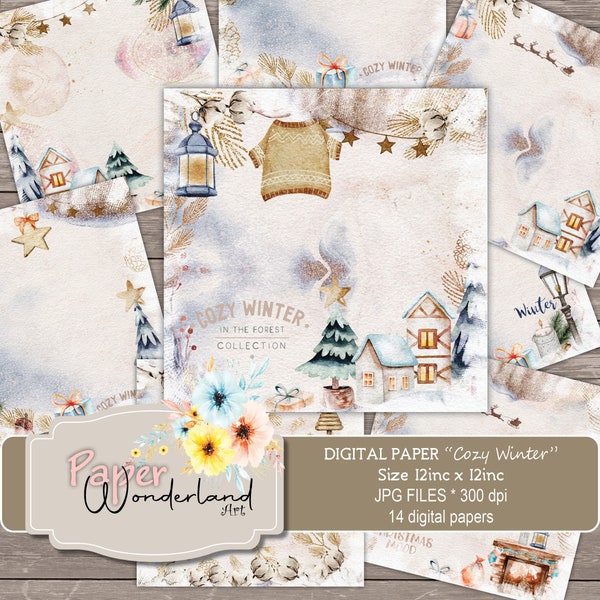 Cozy Digital Paper - Etsy