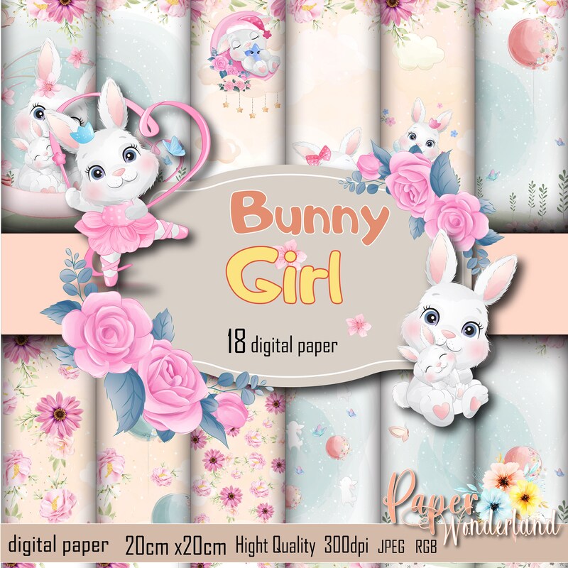 Girl Digital Paper - Etsy