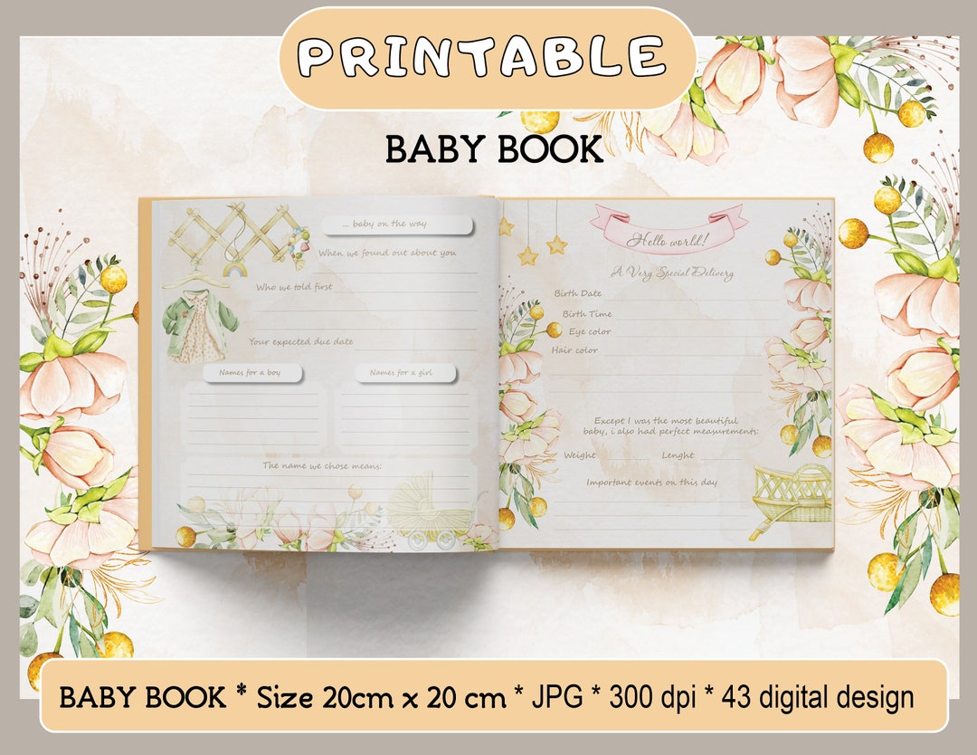 Printable Milestone Cards, DIY Baby Scrapbook, Printable Baby Record ...