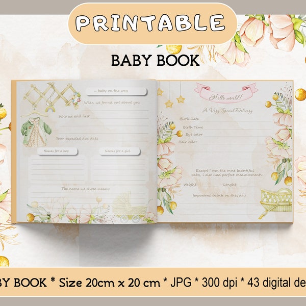 Printable Baby Record Book - Etsy