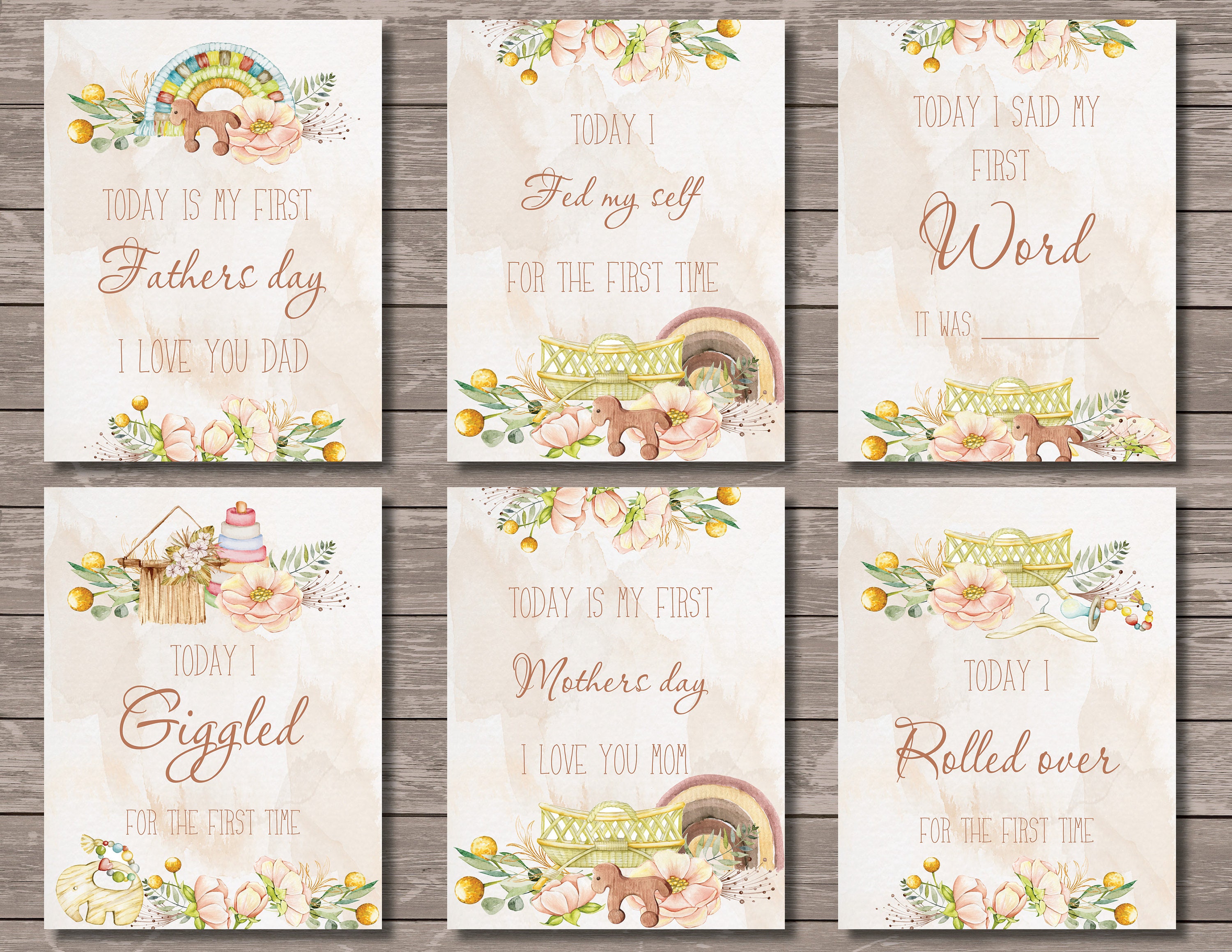 Boho Baby Milestone Cards: Printable Photo Props (PDF) - Etsy
