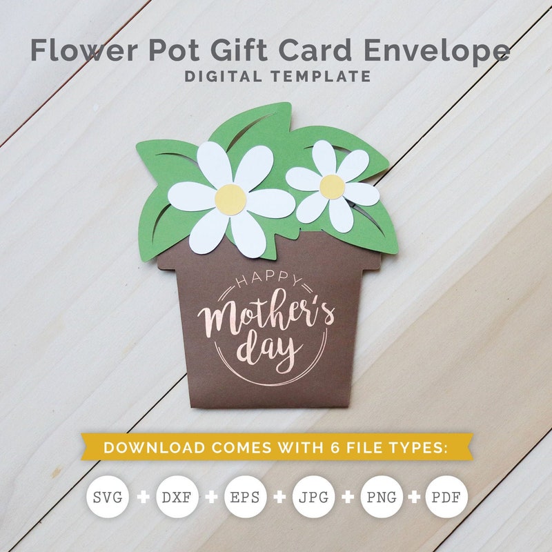 Flower Pot Card - Etsy