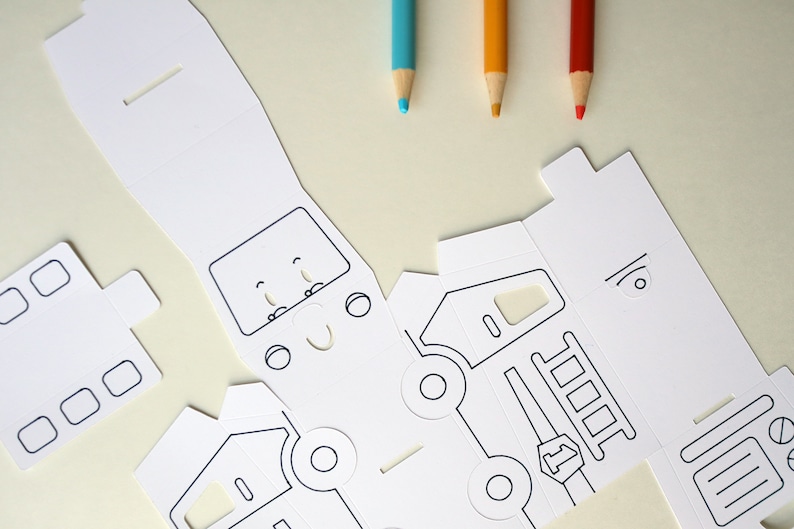 Fire Engine Craft for Kids Cricut SVG Download DIY - Etsy