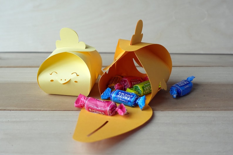 Easter Chick Box Template SVG Gift Box SVG Party Favor Box - Etsy