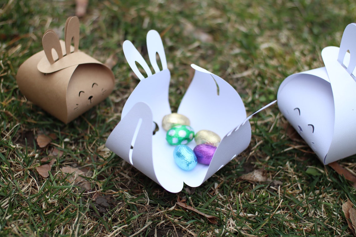 Easter Bunny Box Template SVG Gift Box SVG Party Favor Box - Etsy