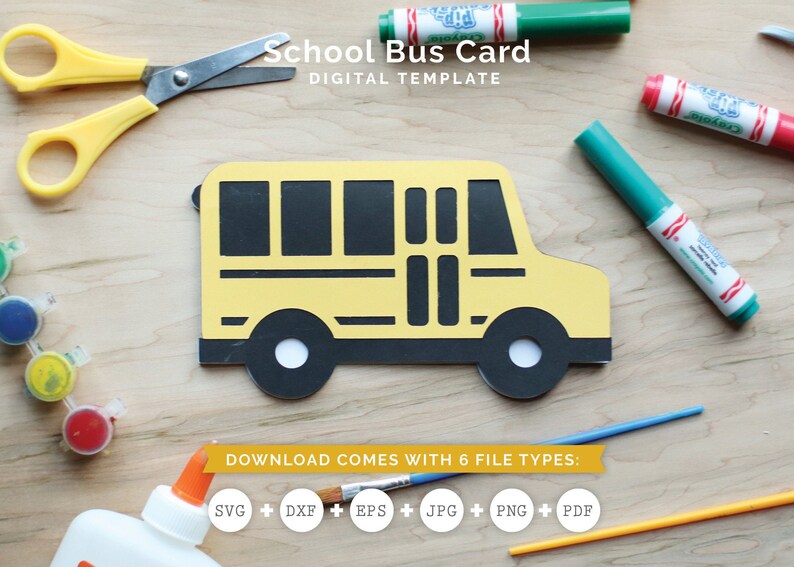 School Bus Card Template Birthday Gift Idea for Teachers - Etsy