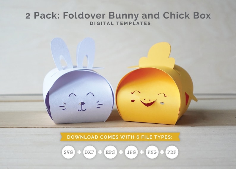 Easter Bunny and Chick Box 2 PACK Gift Box SVG Party Favor - Etsy