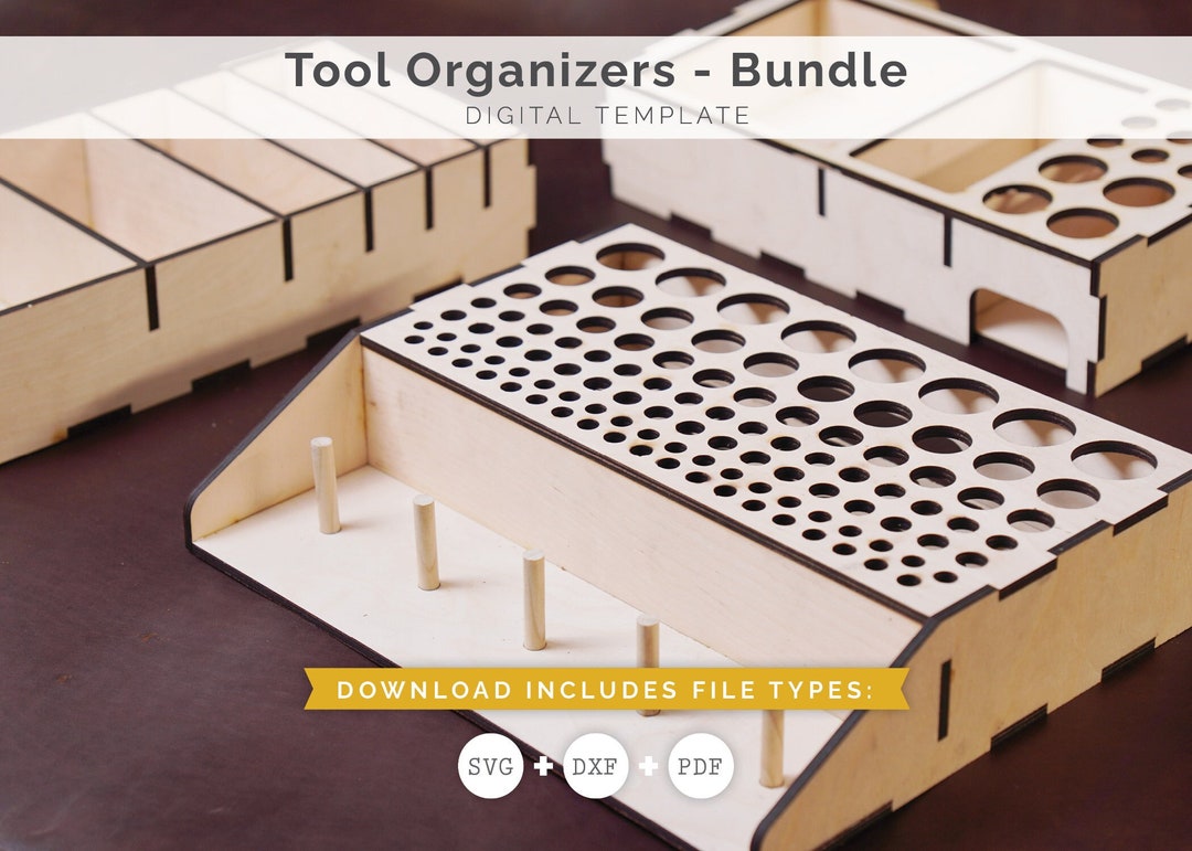 Tool Organizers Digital Pattern Bundle for Laser Cutting | 3 Vector ...