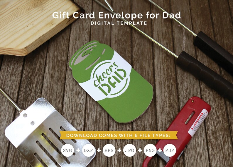 Beer Gift Card Tri-fold Envelope Template Soda Can Drink - Etsy