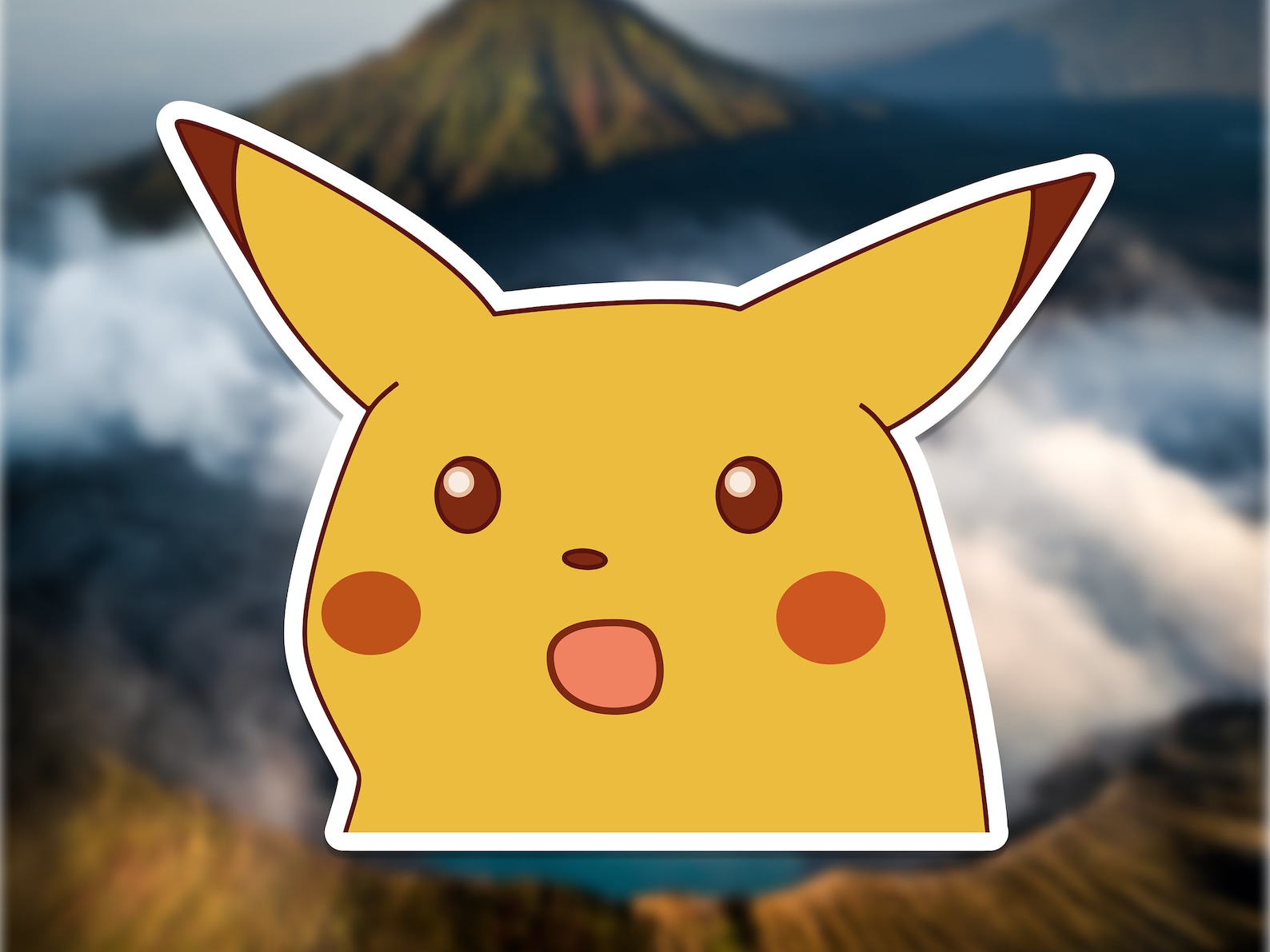 Surprised Pikachu Vinyl Sticker Laptop Decals Meme Stickers | Etsy