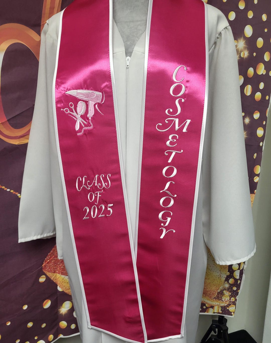 A Custom Graduation Stole, A Custom Embroidered Satin Stole ...