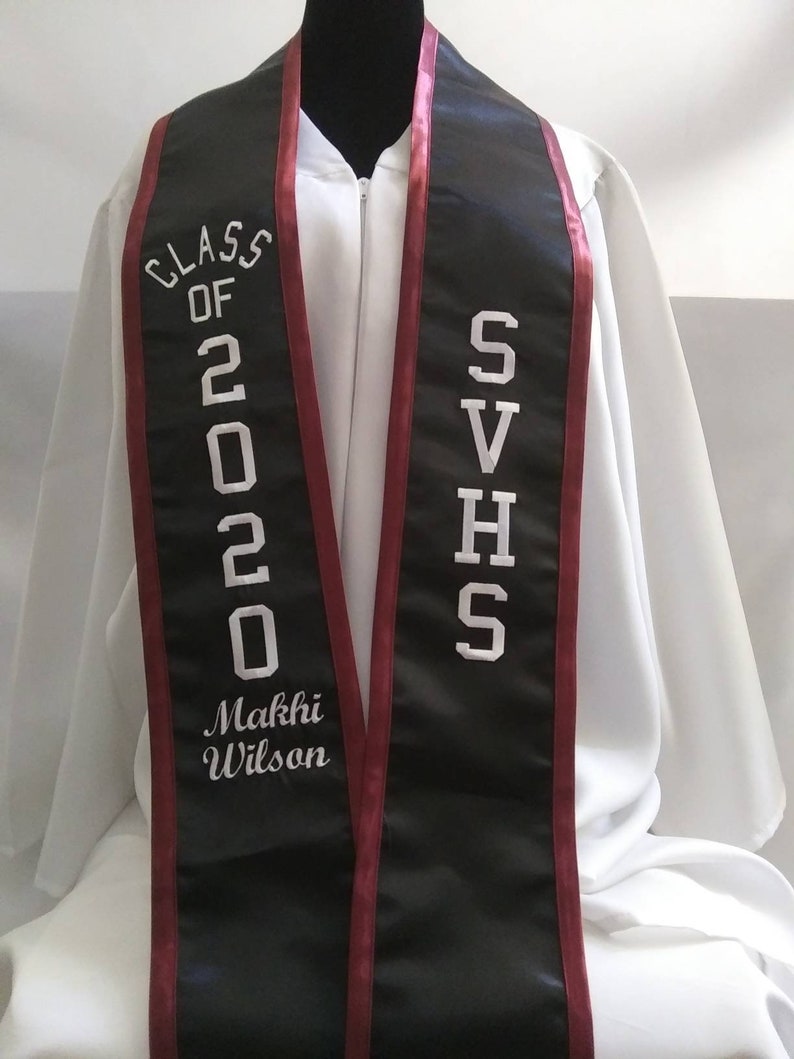 A Custom Grad Sash Grad Stole Custom Grad Sash Embroidered - Etsy