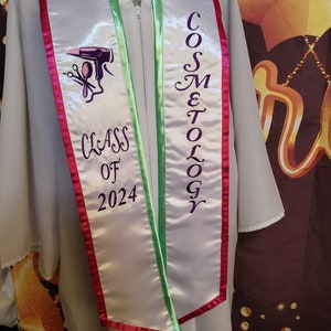 A Custom Graduation Stole, A Custom Embroidered Satin Stole ...