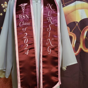 1 Custom Graduation Stole, A Custom Embroidered Satin Stole ...