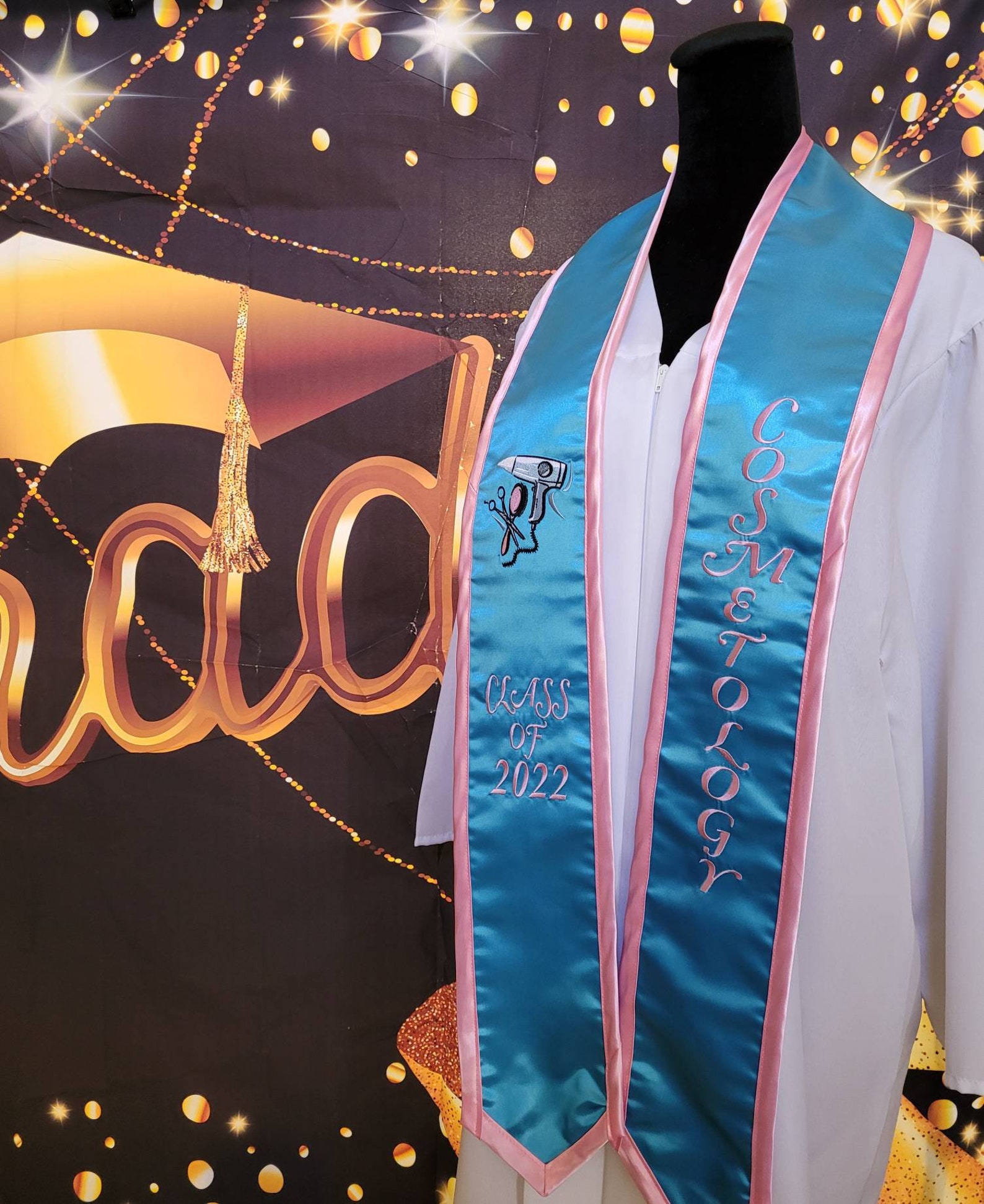 A Custom Graduation Stole, A Custom Embroidered Satin Stole ...