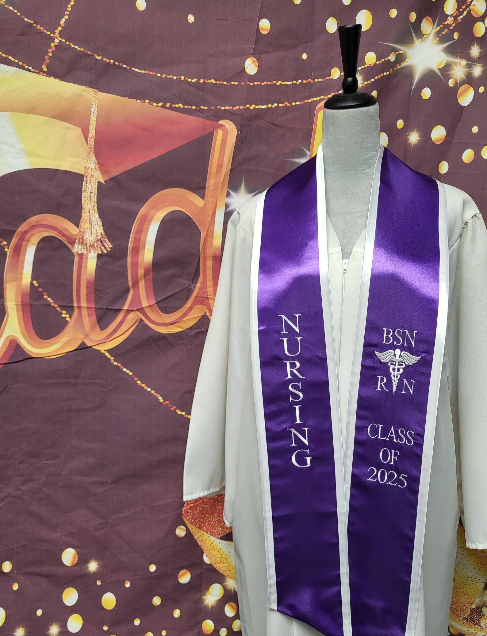 Custom Embroidered Nursing Graduation Stole, BSN Grad Sash - Etsy