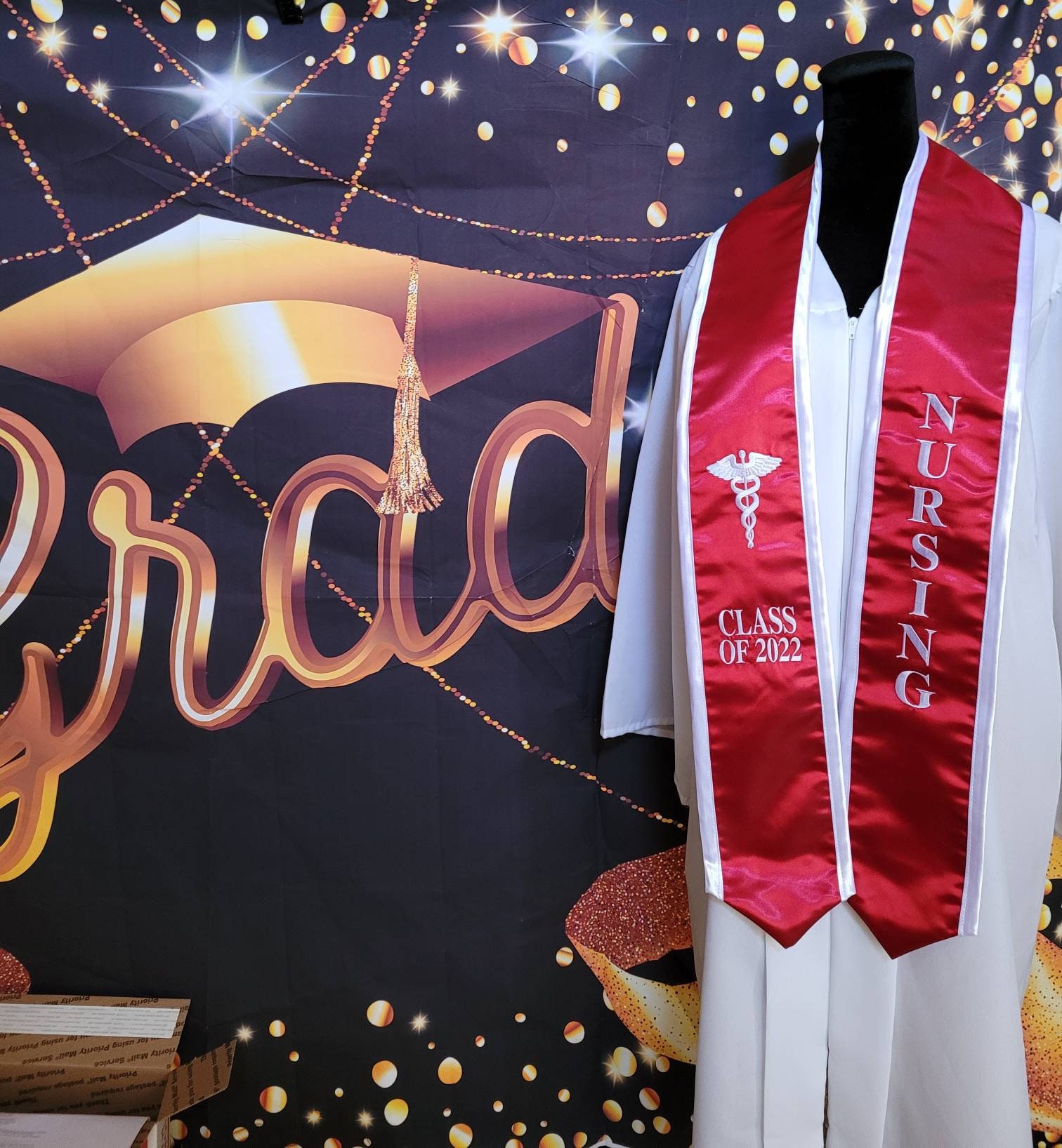 1 Custom Graduation Stole A Custom Embroidered Satin Stole - Etsy
