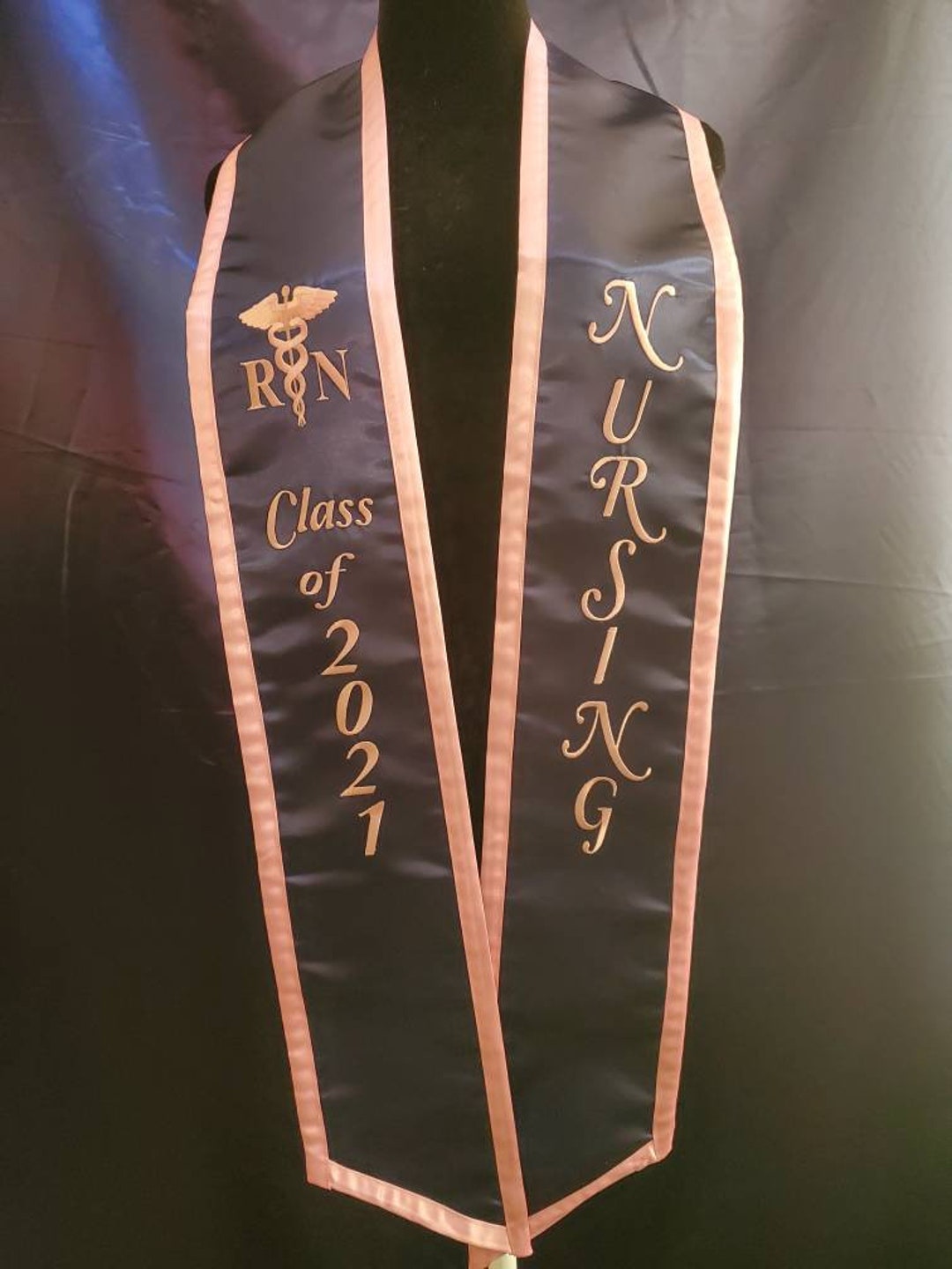 1 Custom Graduation Stole, A Custom Embroidered Satin Stole ...