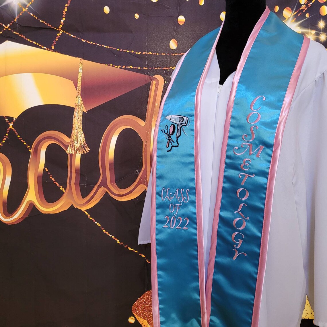 A Custom Graduation Stole, A Custom Embroidered Satin Stole ...