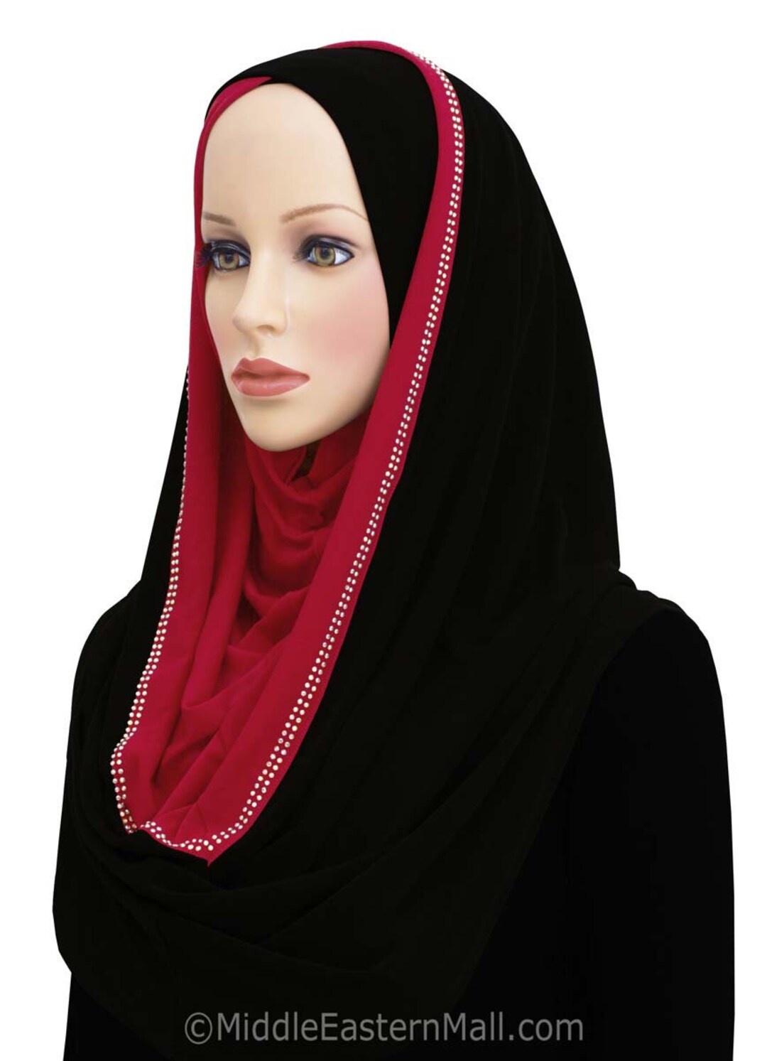 Jersey Hijab Hoodie Hijab 2-tone Easy Instant Criss Cross Headscarf ...
