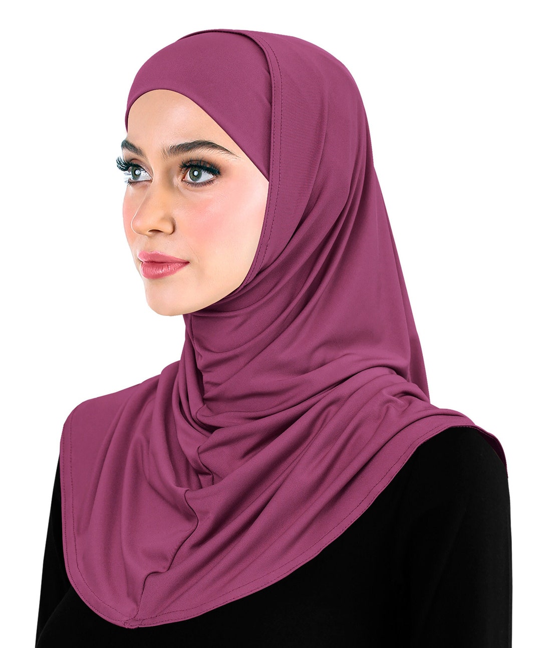 Amira Hijab Silky LYCRA 2 Piece Muslim Women's Head Scarf Spring Summer ...