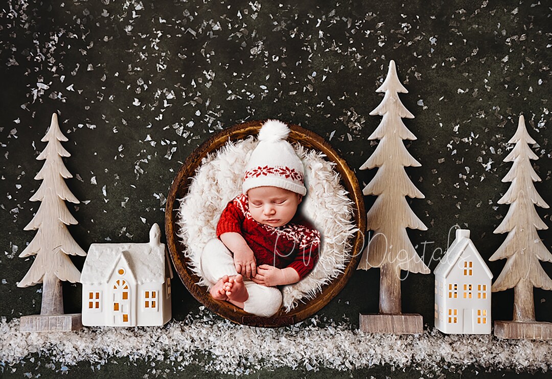 Digital Download Newborn, Christmas Digital Background, Snowing Digital ...
