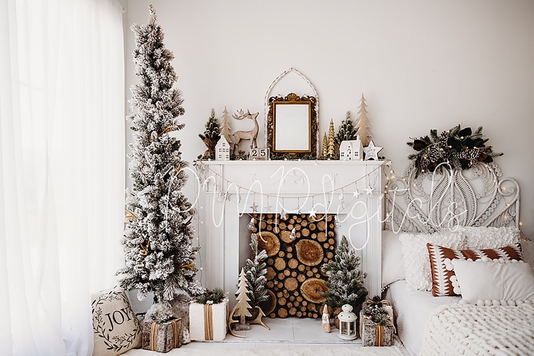 Christmas Studio Digital Background, Christmas Studio Set Up, Digital ...