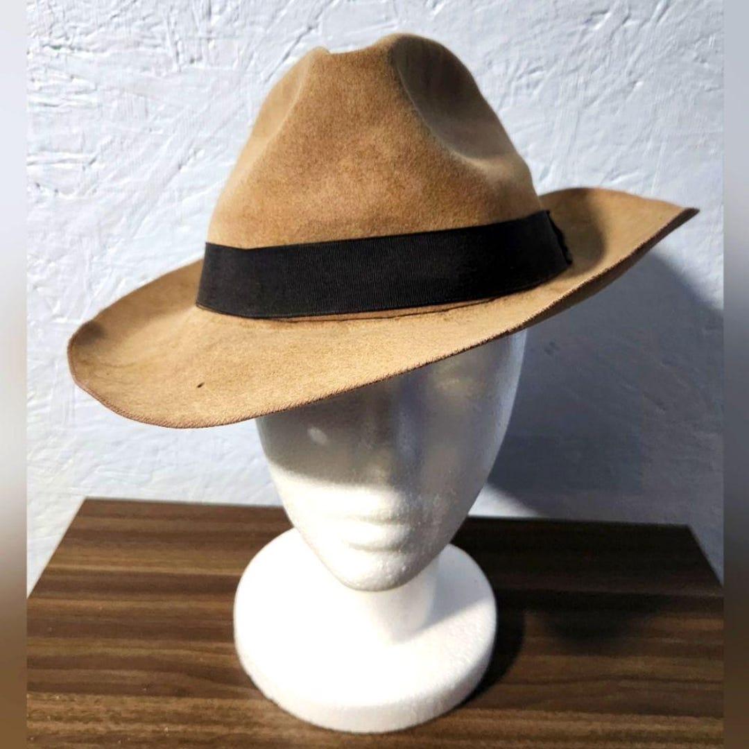 Vintage Cavanagh Tan Fedora With Black Band - Etsy