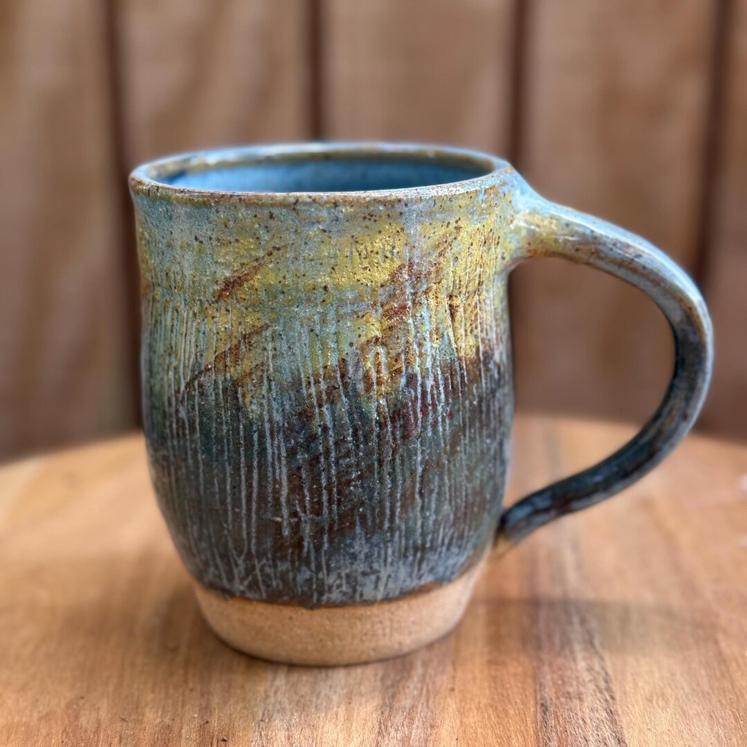 Textured Mug, Pottery Mug, Ceramic Coffee Cup. Hand Thrown Mug - Etsy