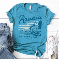 Comfort Color Acadia National Park Shirt, Maine Lighthouse Tee, Ocean ...