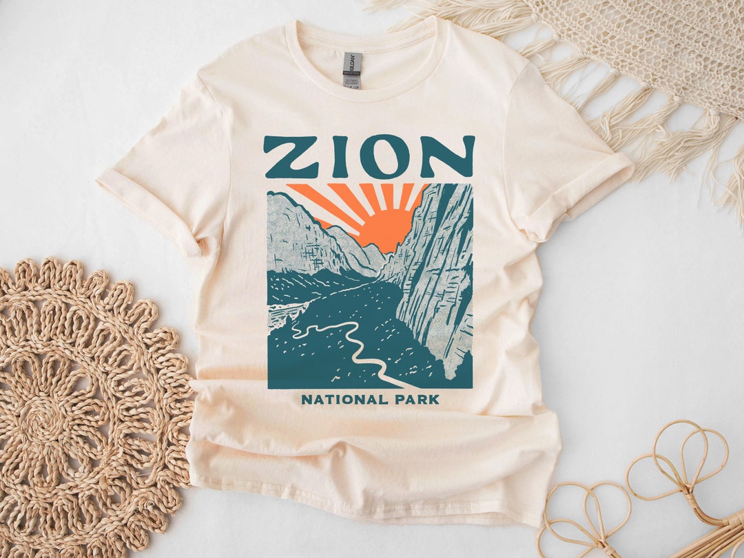 Zion National Park Shirt Utah Classic Natural Tee - Etsy