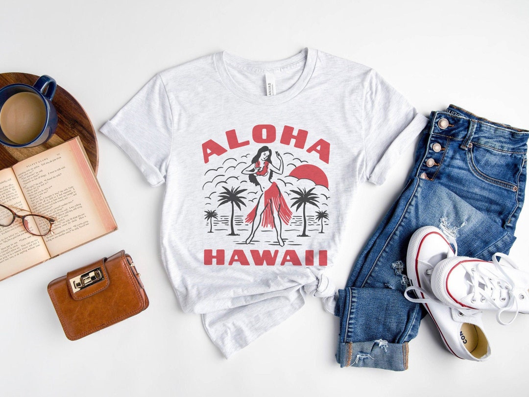 Aloha Shirt Hawaii Hula Dancer Vintage Ash Beach Unisex T-shirt - Etsy