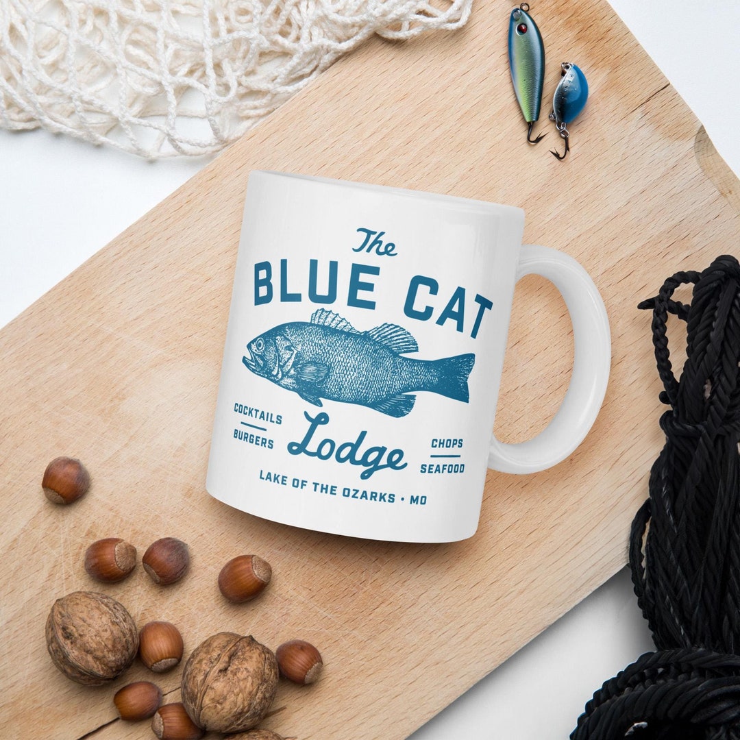 Ozark Blue Cat Lodge Mug Ceramic Fishing Souvenir - Etsy