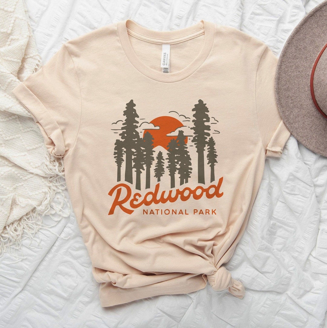 Redwood Tee California National Park Vintage Unisex T-shirt Cream Beige ...