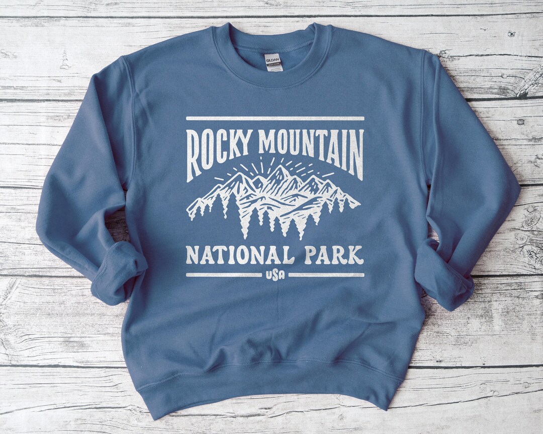 Rocky Mountain Sweatshirt National Park Colorado USA Blue Unisex ...