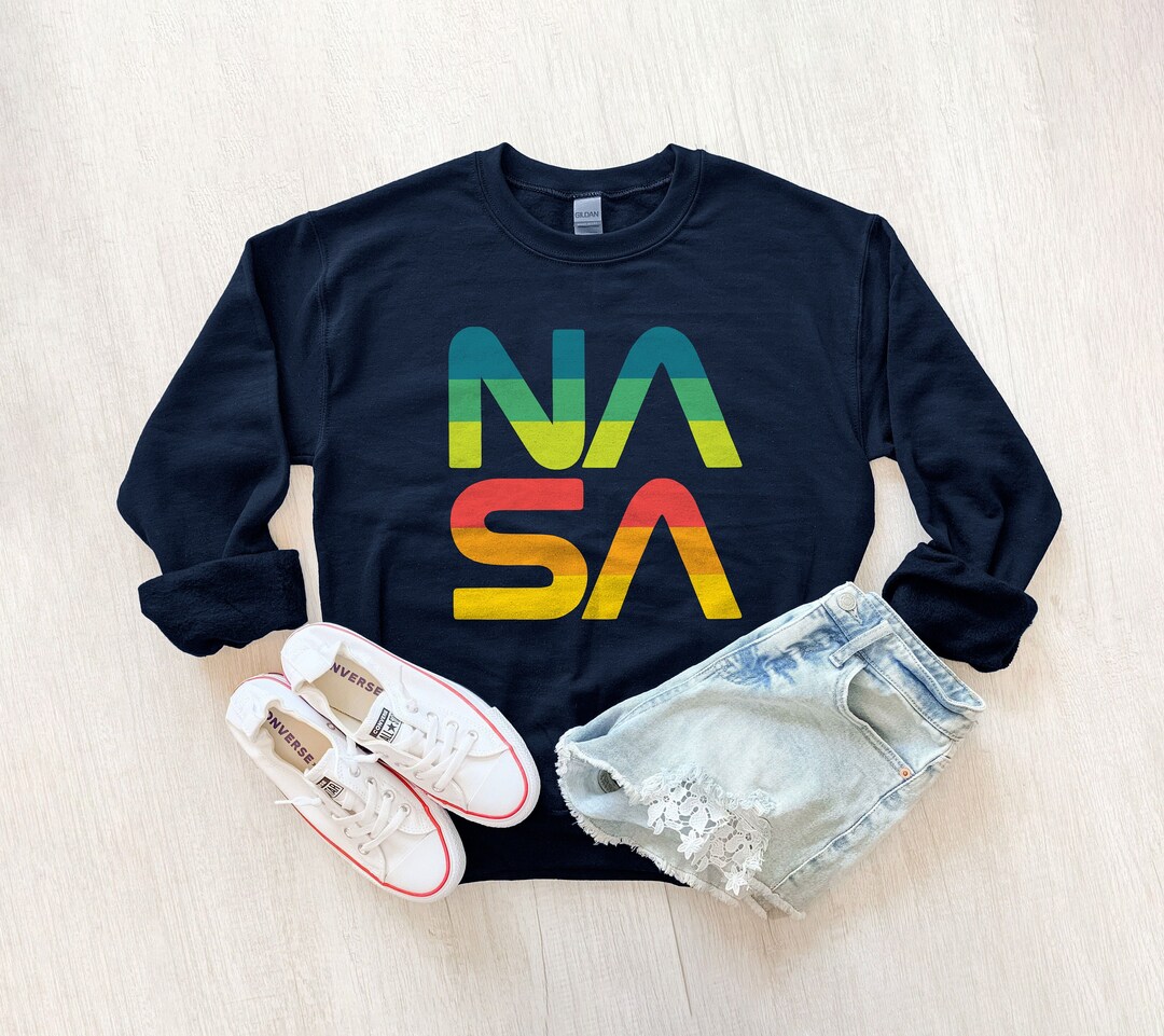 Retro NASA Crewneck Navy Blue Unisex Sweatshirt - Etsy