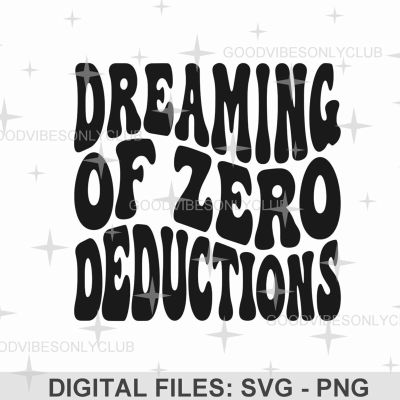 Zero Deductions Svg - Etsy