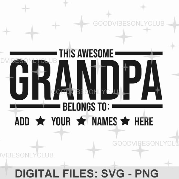 Grandpa Svg Names - Etsy