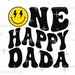 One Happy Dude PNG SVG, First Birthday SVG, Retro Wavy Text, Happy Face ...