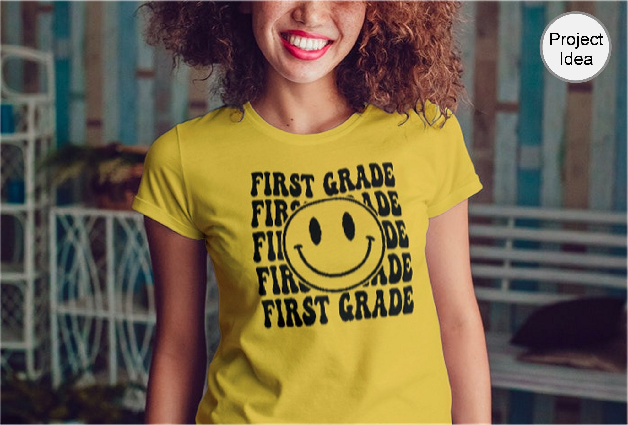 First Grade Happy Face SVG Teacher Shirt SVG Back to School - Etsy