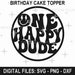One Happy Dude PNG SVG, First Birthday SVG, Retro Wavy Text, Happy Face ...