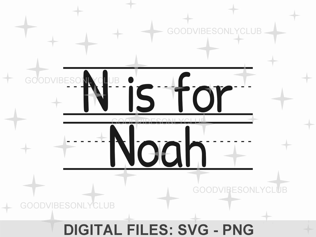 N is for Noah SVG PNG, Custom Name SVG, Personalized Alphabet Shirt ...