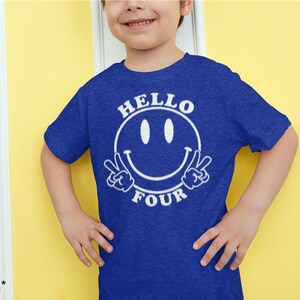 Hello Four SVG, 4th Birthday SVG PNG, Birthday Girl, Birthday Boy ...